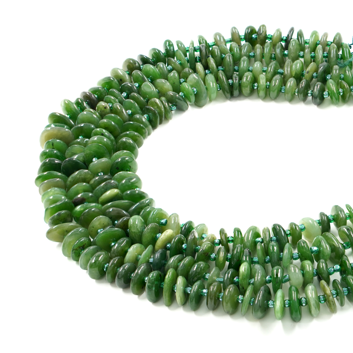Canadian Jade strands chips shape about 12x10mm - Semiprecious stones ...