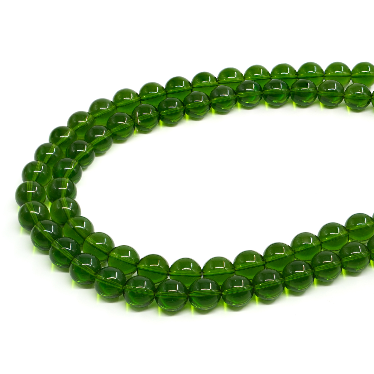 Vetro Verde fili tondi 12mm - Pietre dure, Altro - Shop Perlepietre s.r.l.